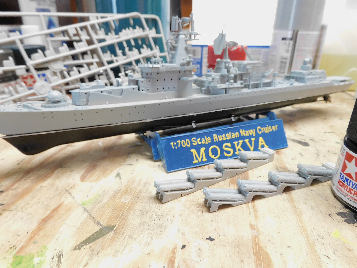 Moskva Russian Navy Slava Class Cruiser -- Plastic Model Military Ship ...