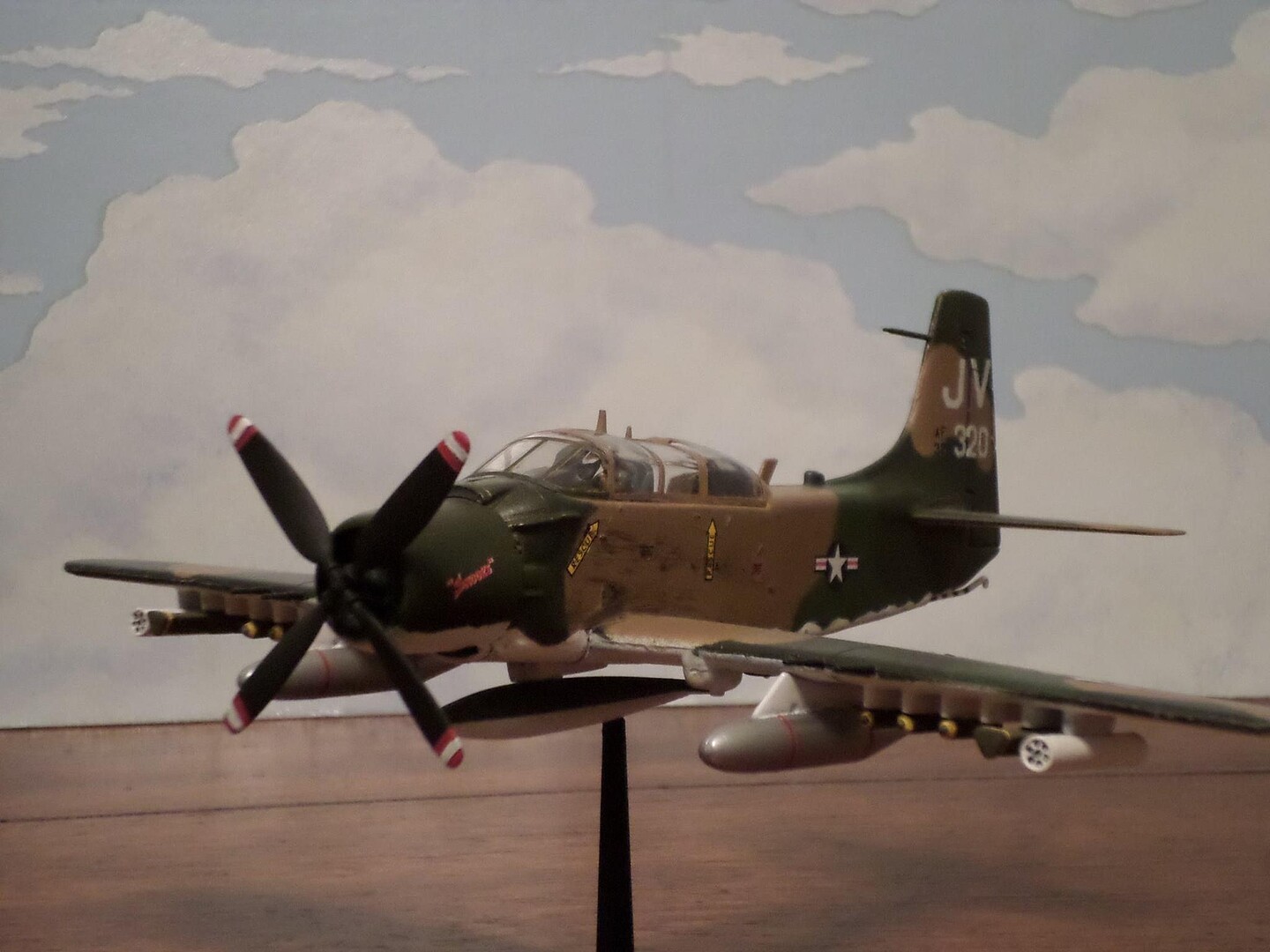 Douglas A-1J Skyraider USAF Attack Aircraft -- Plastic Model Airplane ...