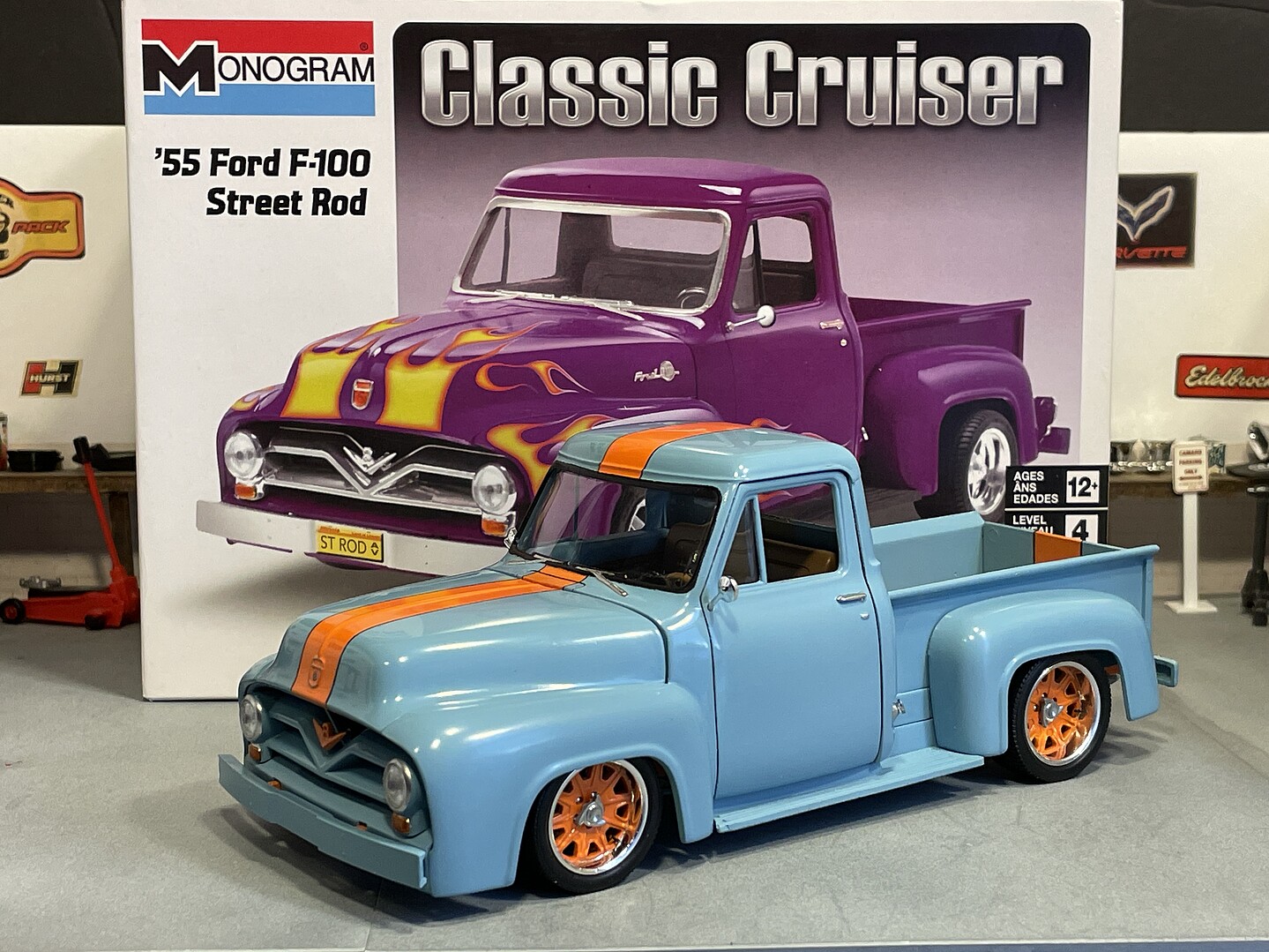 1955 Ford F-100 Pickup Street Rod -- Plastic Model Truck Kit -- 1/24 ...