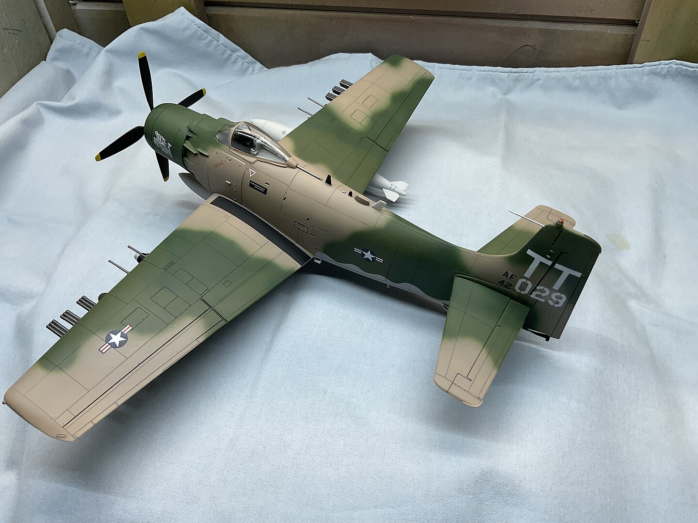 Douglas A-1J Skyraider USAF Attack Aircraft -- Plastic Model Airplane ...