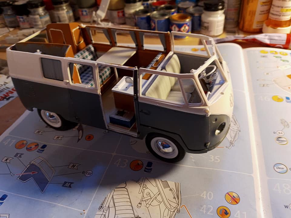 VW T1 Van Camper -- Plastic Model Vehicle Kit -- 1/24 Scale -- #7674 ...