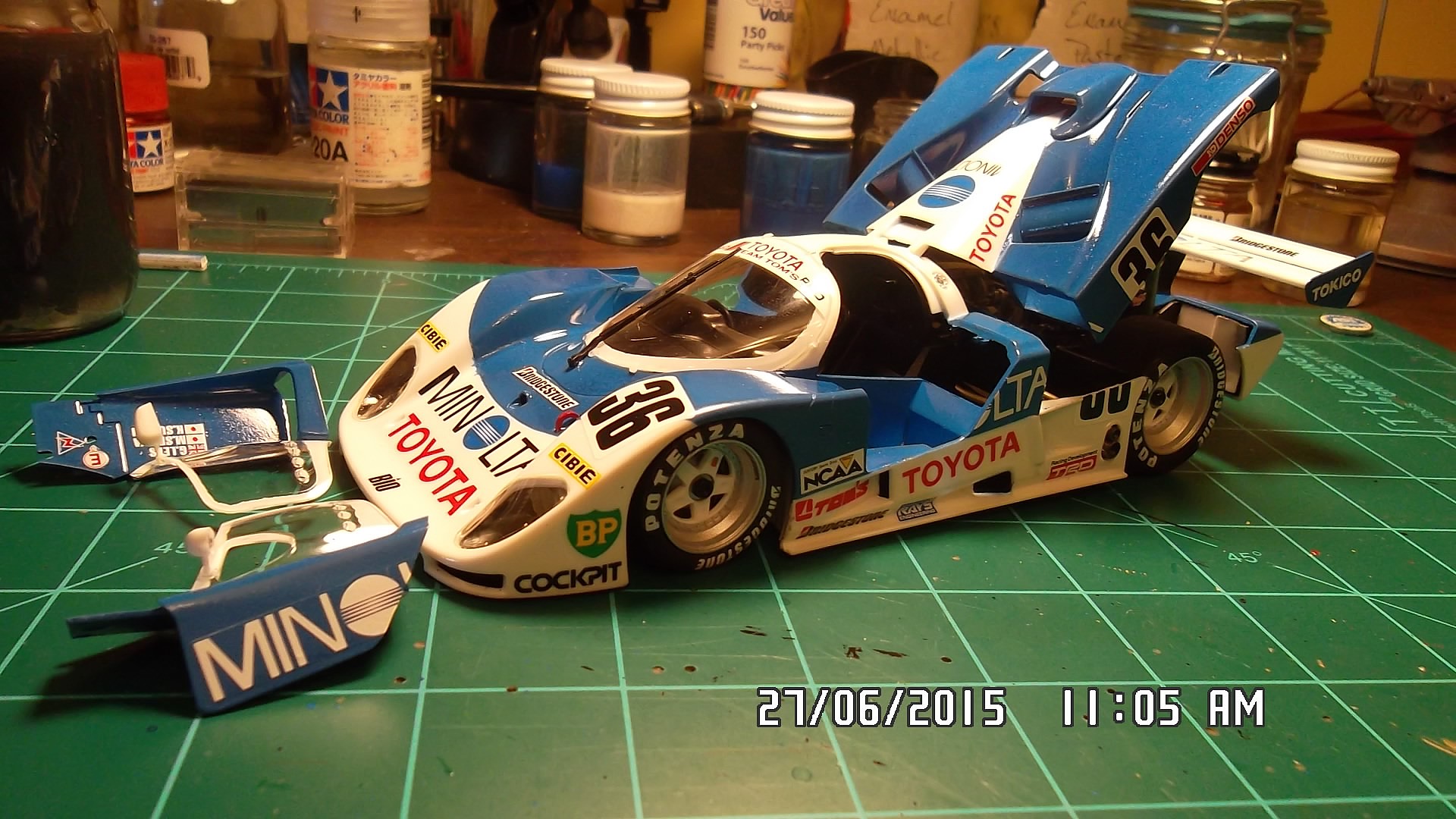 Toyota 88C-V Minolta Racecar GP -- Plastic Model Car Kit -- 1/24 Scale ...