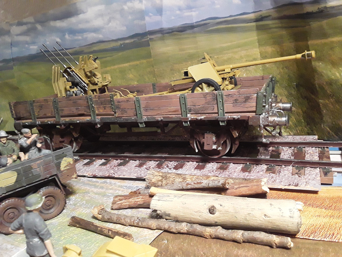 WWII German Army Gondola Railcar (Low Sides) -- Plastic Model Military ...