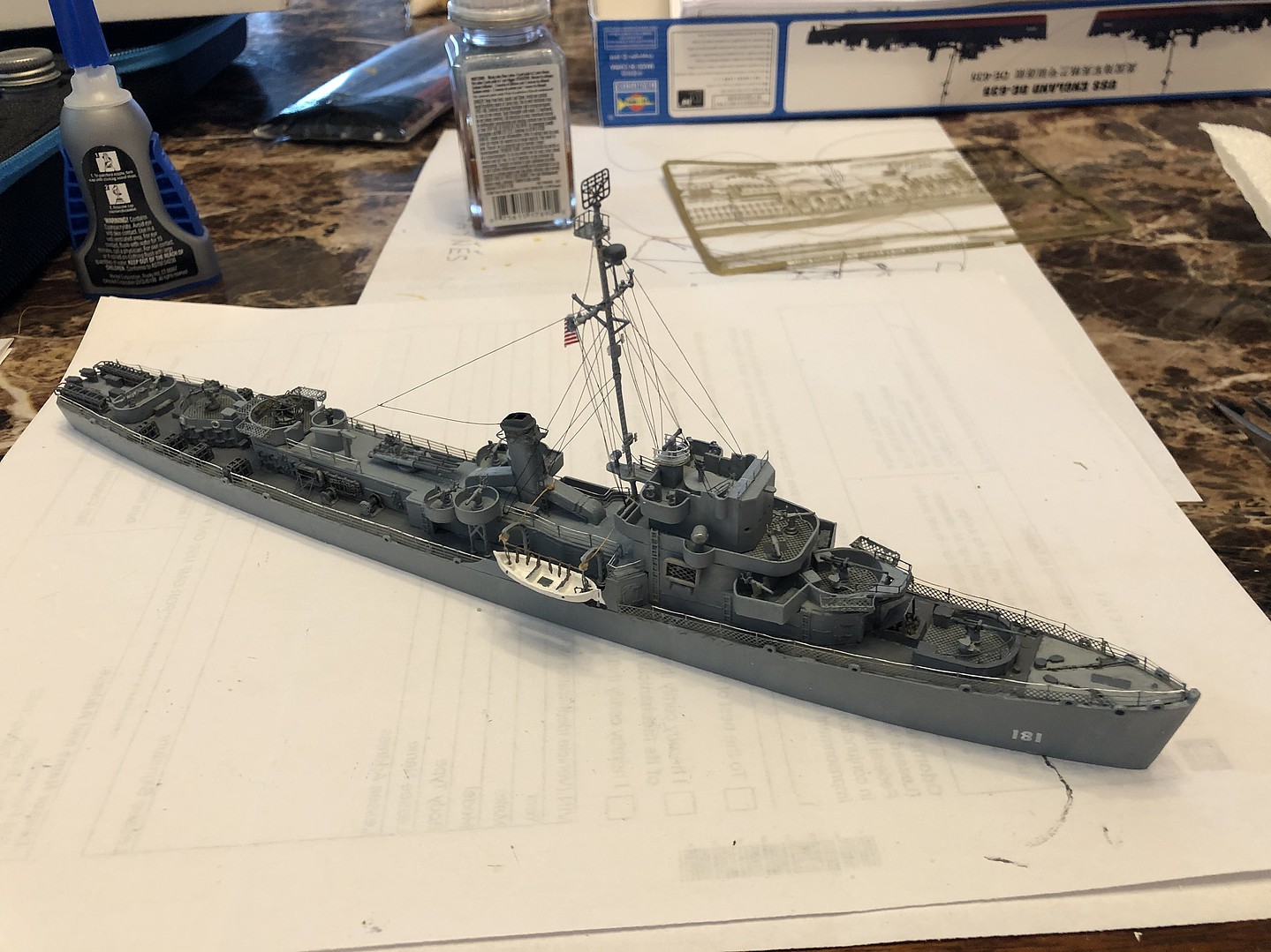 USS England DE635 Buckley Class Destroyer -- Plastic Model Military ...