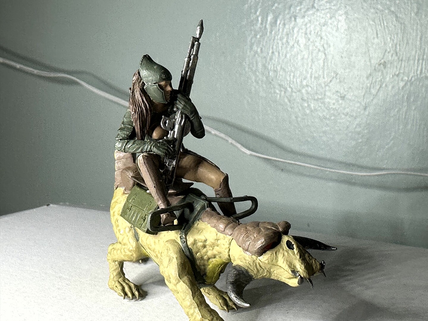 Female Warrior Sitting on Animal -- Plastic Model Fantasy Figure Kit ...