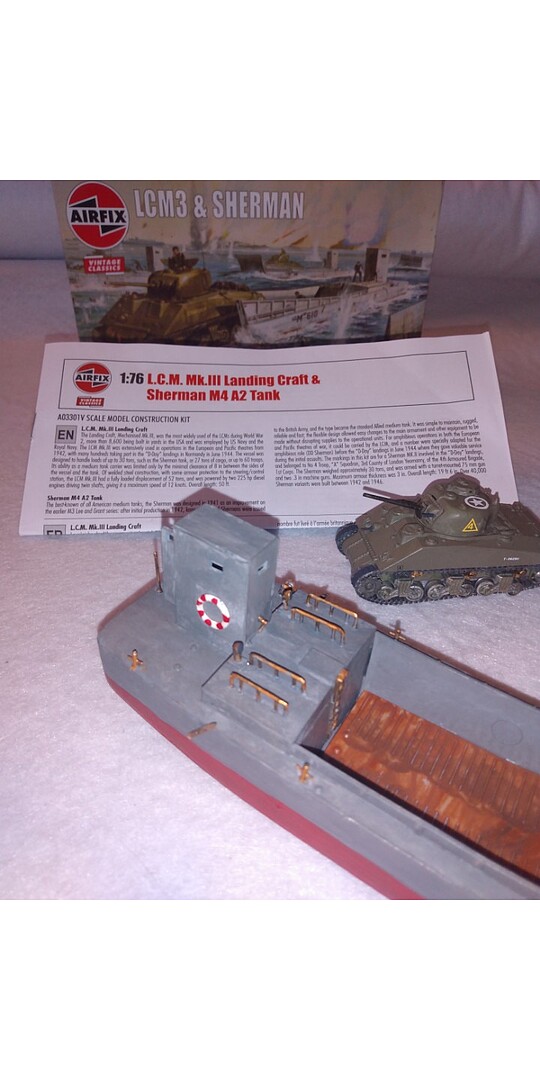 Landing Craft Mechanized/Sherman Tank -- Plastic Model Military Vehicle ...
