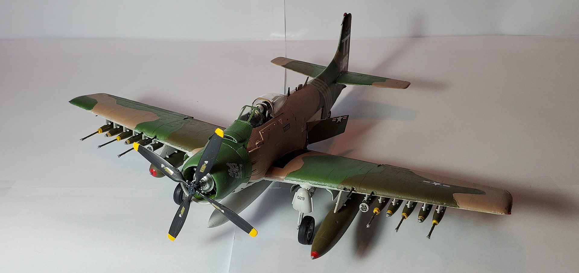 Douglas A-1J Skyraider USAF Attack Aircraft -- Plastic Model Airplane ...