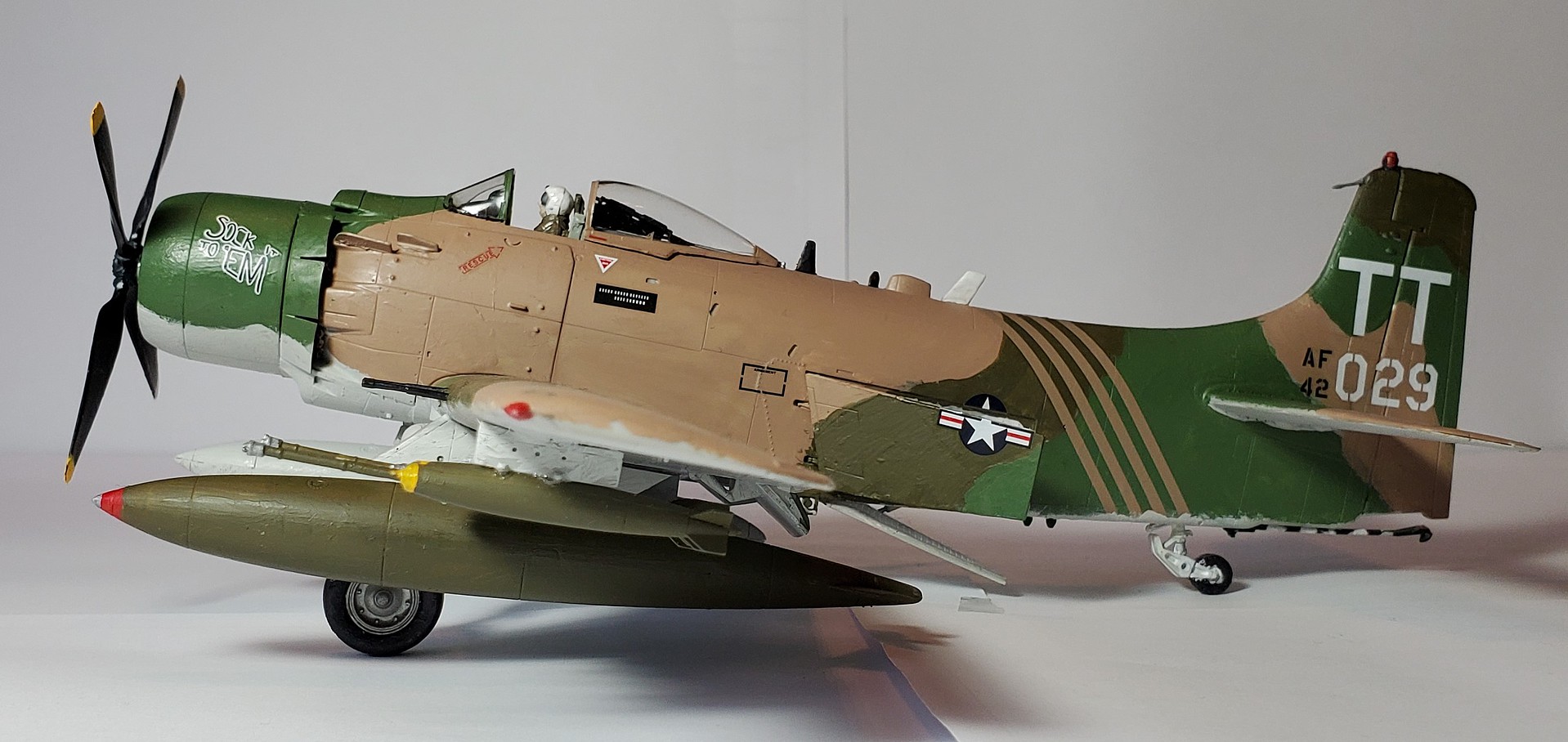 Douglas A-1J Skyraider USAF Attack Aircraft -- Plastic Model Airplane ...