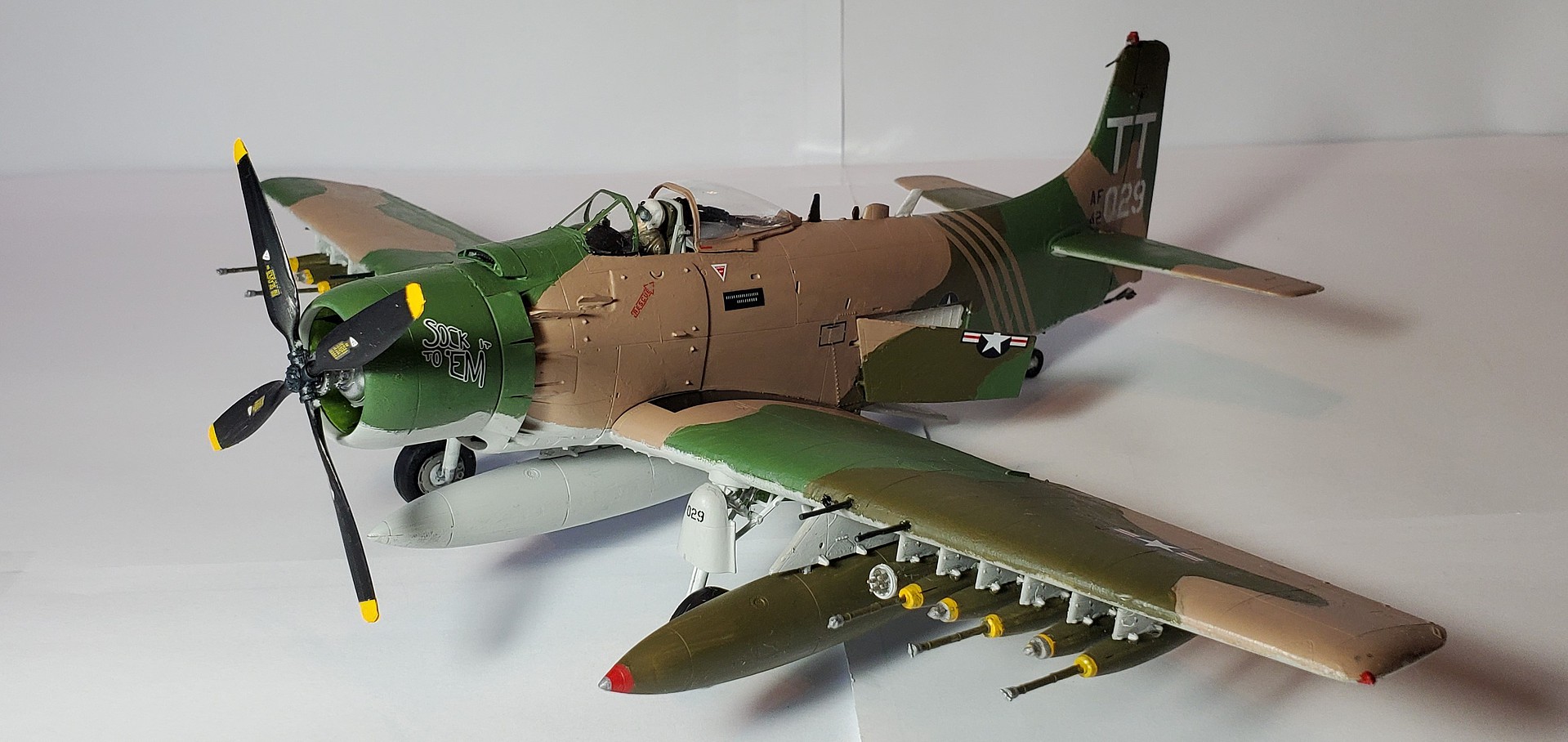 Douglas A-1J Skyraider USAF Attack Aircraft -- Plastic Model Airplane ...