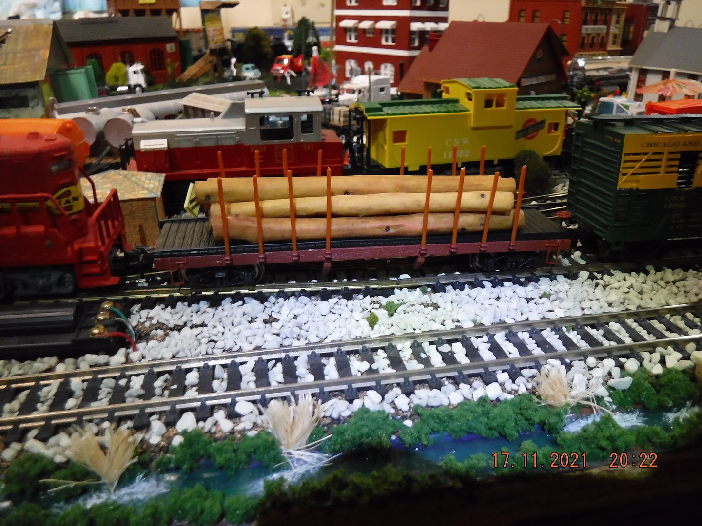 SS ACF 40' Log Car -- HO Scale Model Train Freight Car -- #18849 ...