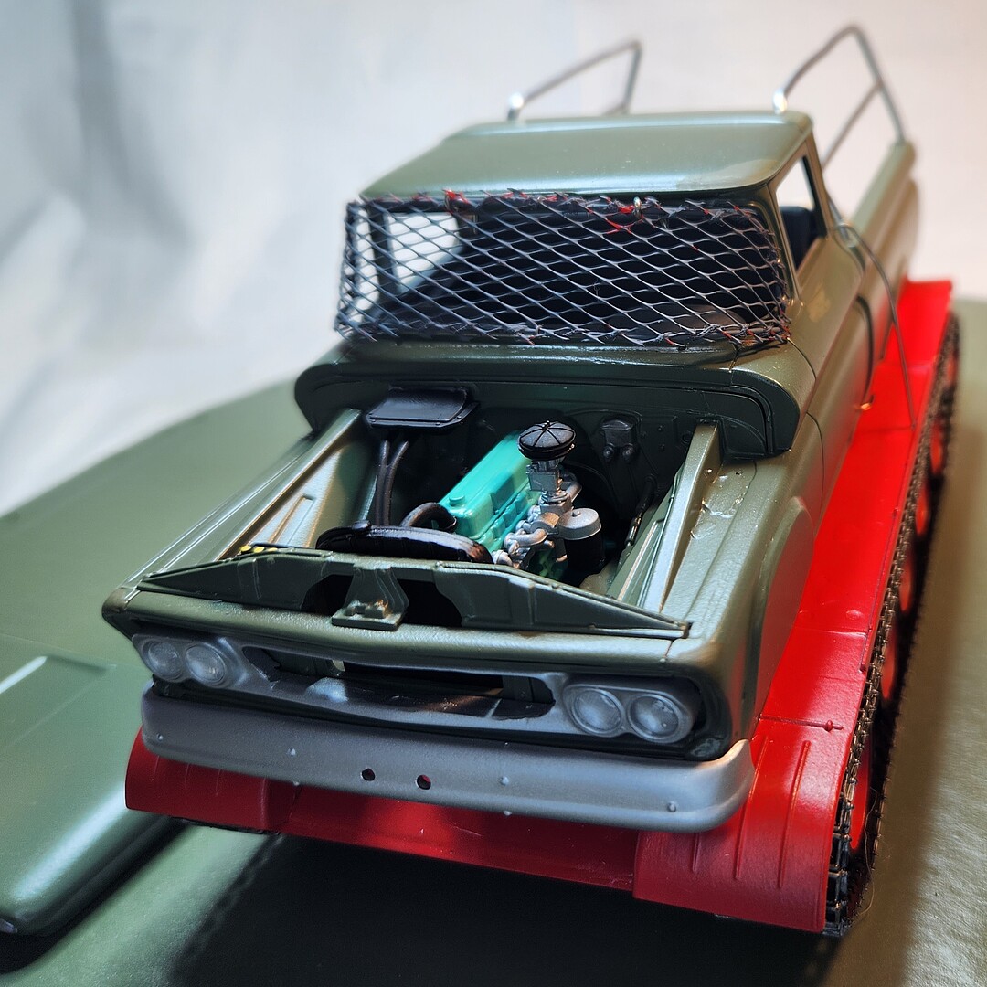1960 Chevy Custom Fleetside Pickup with Go Kart -- Plastic Model Truck ...