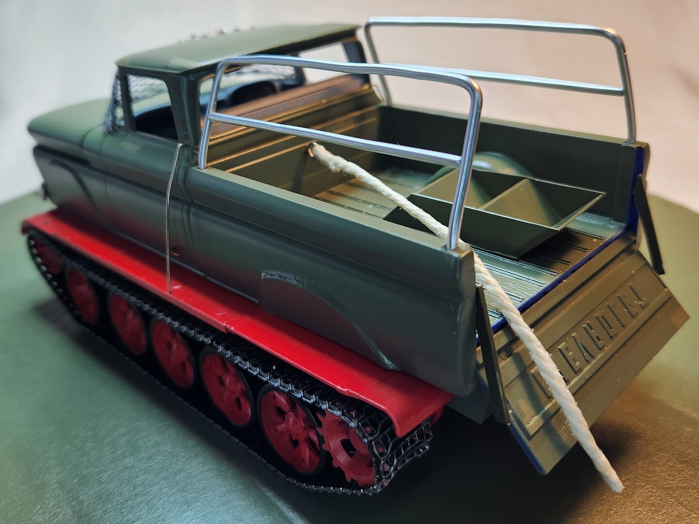 1960 Chevy Custom Fleetside Pickup with Go Kart -- Plastic Model Truck ...