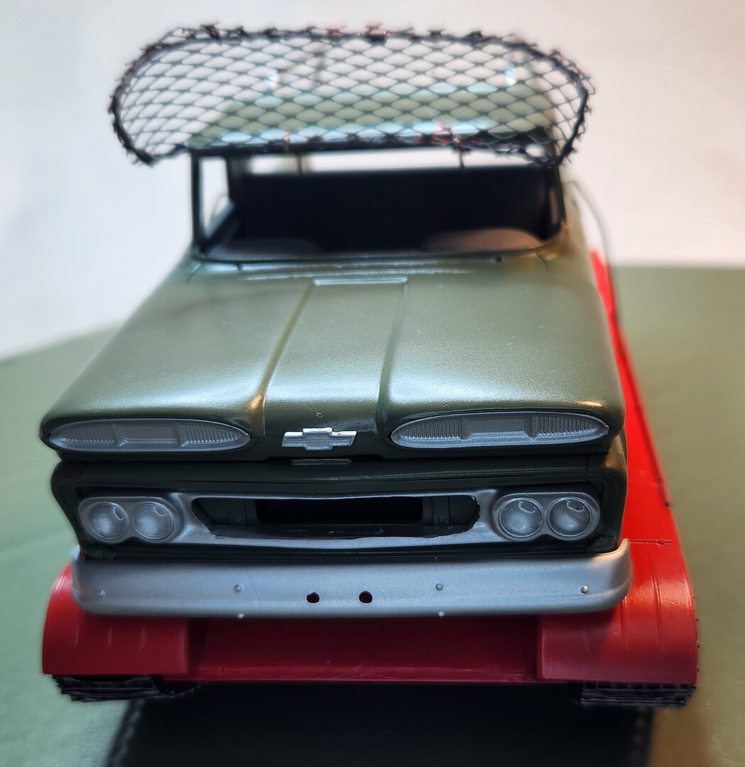 1960 Chevy Custom Fleetside Pickup with Go Kart -- Plastic Model Truck ...