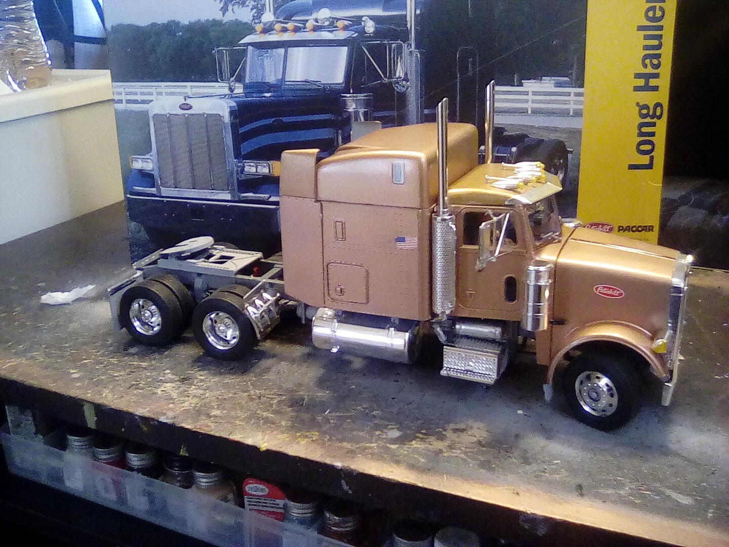 Peterbilt 378 Long Hauler Tractor Cab -- Plastic Model Truck Kit -- 1/ ...