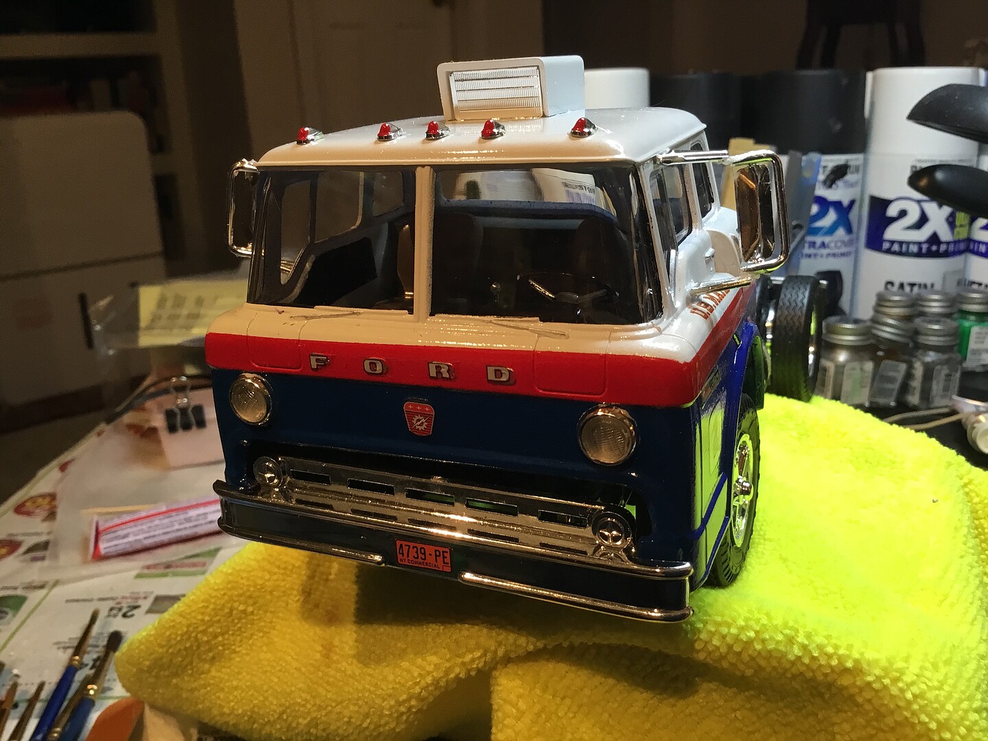 Ford C900 US Mail Truck w/trailer -- Plastic Model Truck Vehicle Kit ...