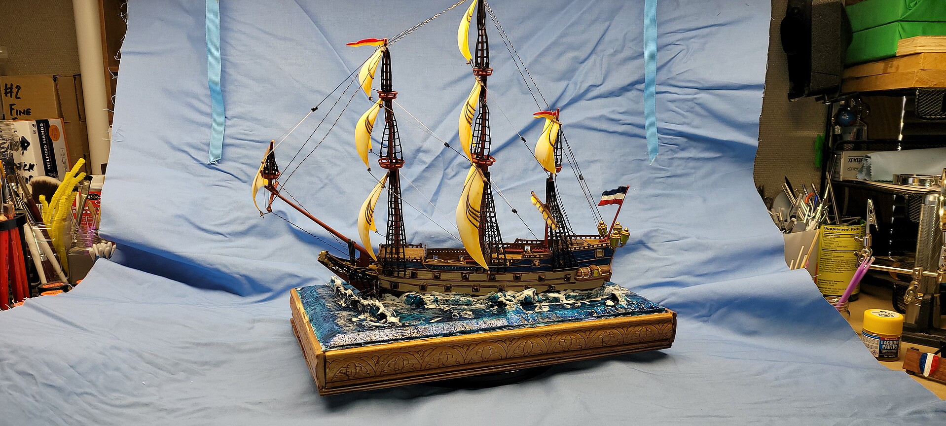 Gouda Dutch Man of War Sailing Boat -- Plastic Model Military Ship Kit ...