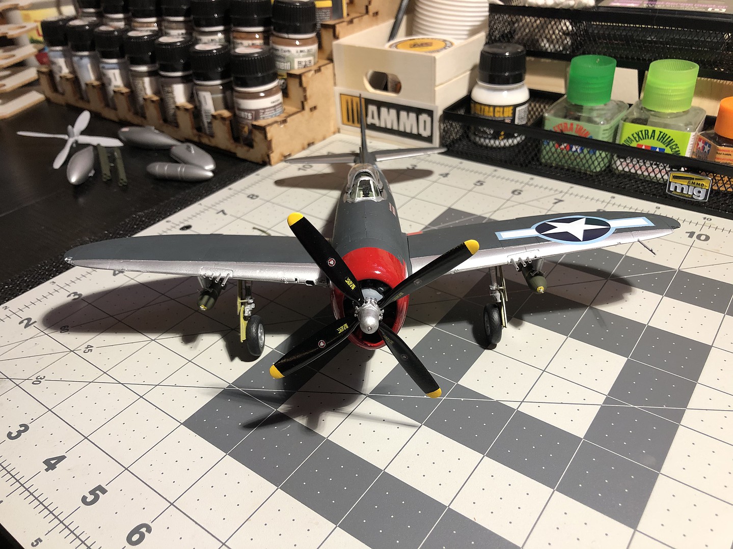 Republic P-47M Thunderbolt Fighter -- Plastic Model Airplane Kit -- 1/ ...