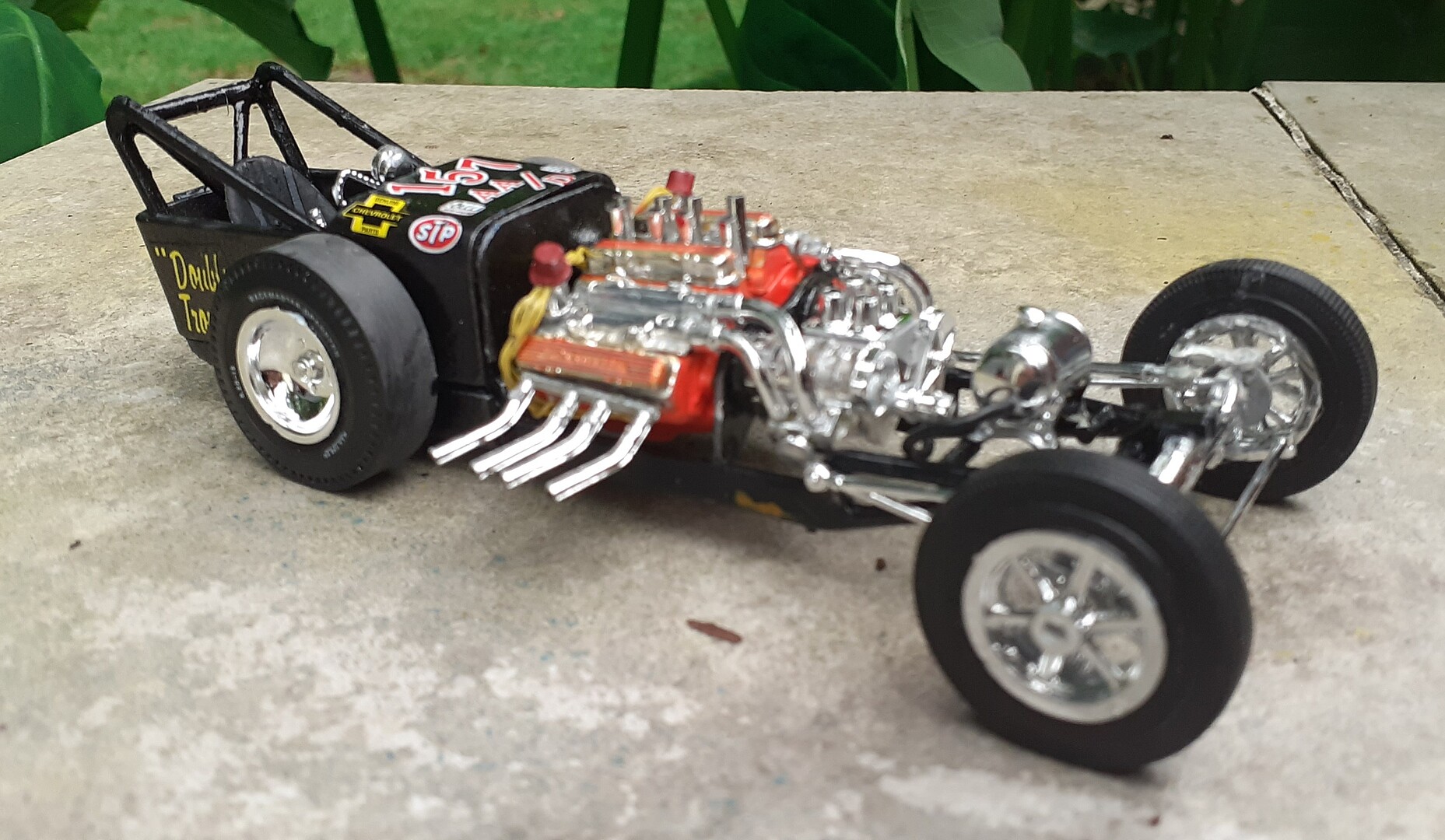 Fiat Double Dragster -- Plastic Model Car Vehicle Kit -- 1/25 Scale ...