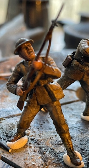 WWI German & British Infantrymen (5) -- Plastic Model Military Figure ...