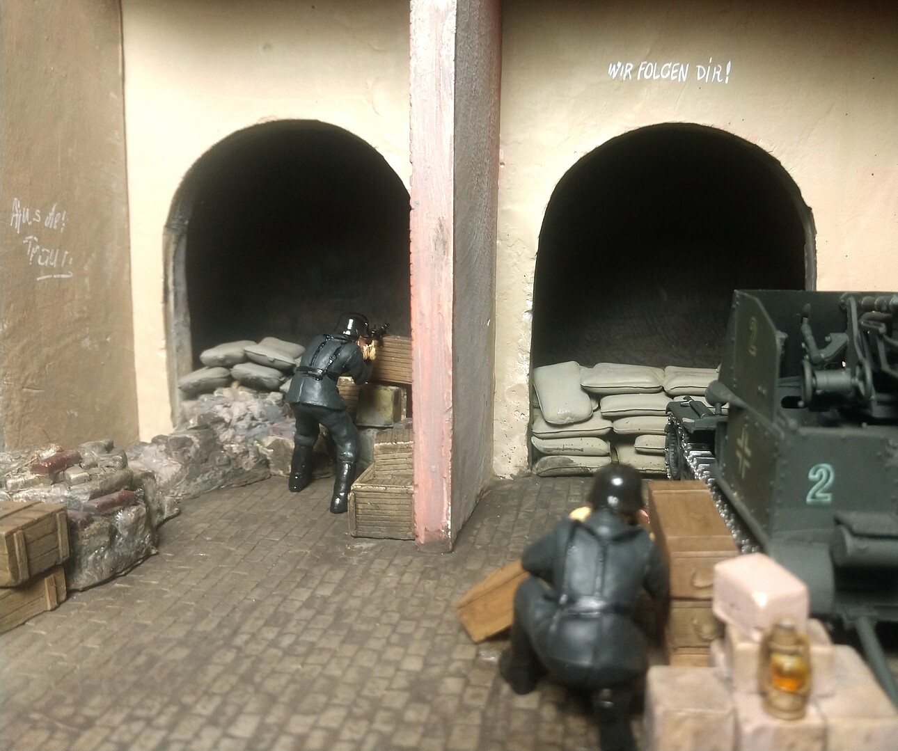 Ruined Brick Factory Building (11''x6''x11'') -- Plaster Model Building ...