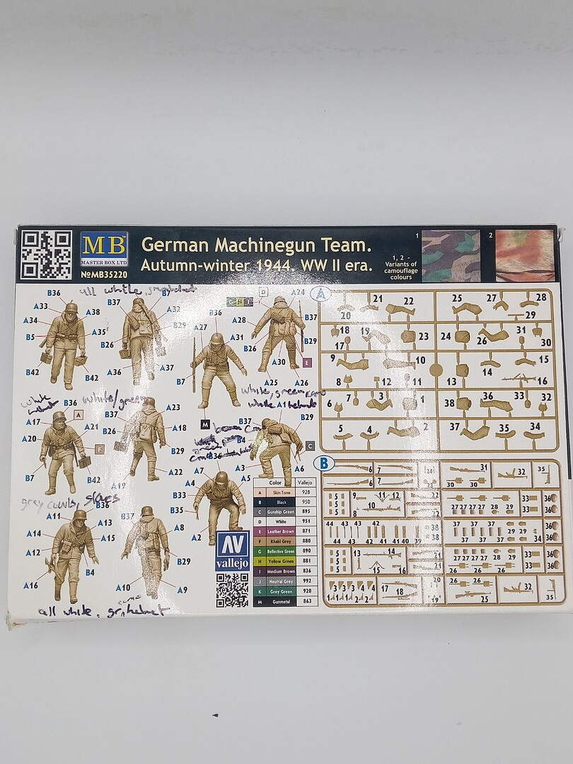 WWII German Machine Gun Team 1944 (5) -- Plastic Model Military Figure ...