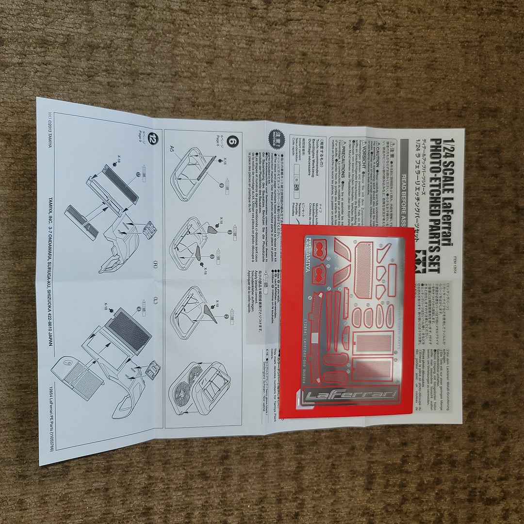 LaFerrari Photo Etch Detail Parts Set -- Plastic Model Vehicle Decal ...