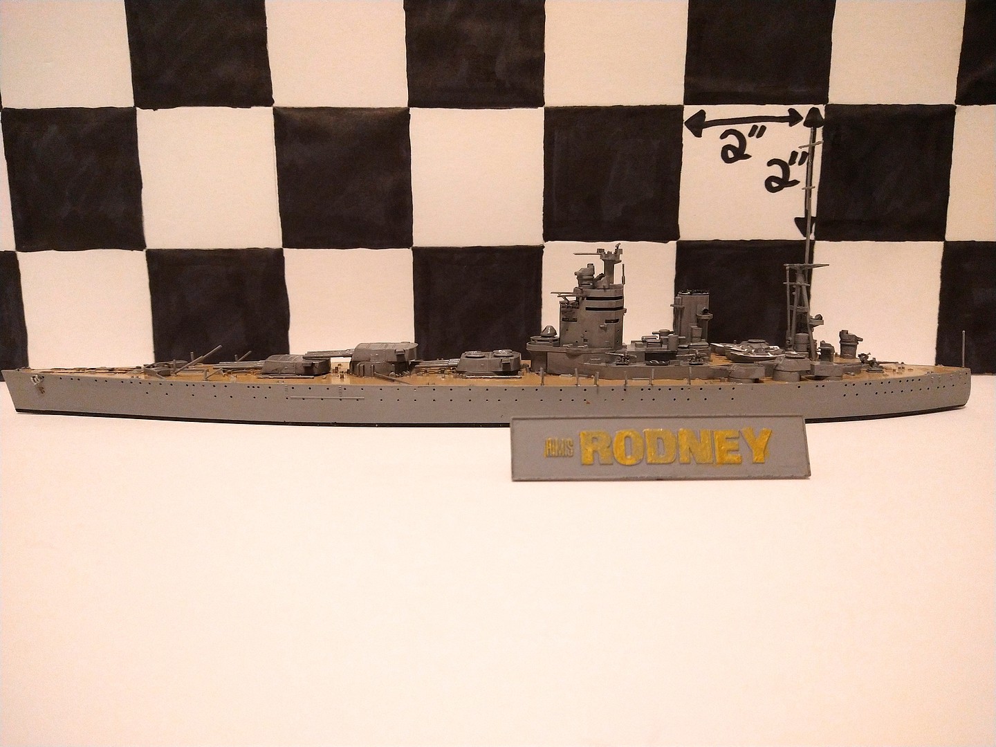 HMS Rodney Battleship Waterline Boat -- Plastic Model Military Ship Kit ...