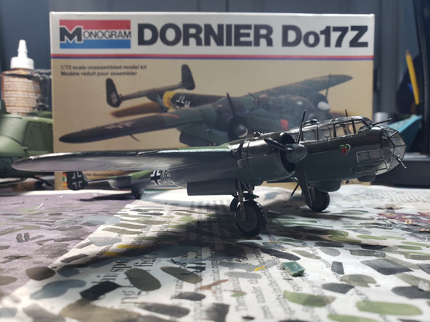 Dornier Do17Z Aircraft -- Plastic Model Airplane -- 1/72 Scale -- #414 ...
