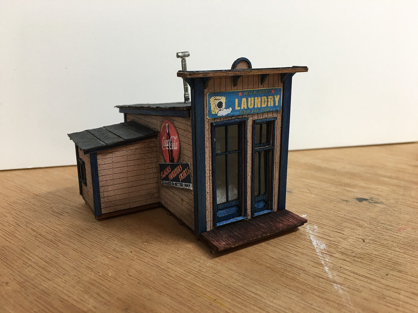 Kee's Chinese Laundry - 3 x 3-3/8'' -- HO Scale Model Railroad Building ...