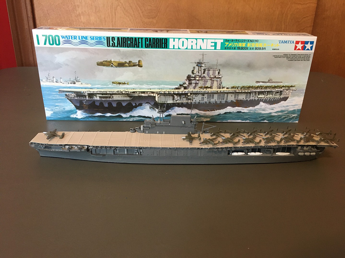 USS Hornet Aircraft Carrier Waterline -- Plastic Model Military Ship ...