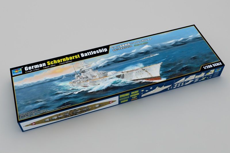 German Scharnhorst Battleship -- Plastic Model Military Ship Kit -- 1/ ...