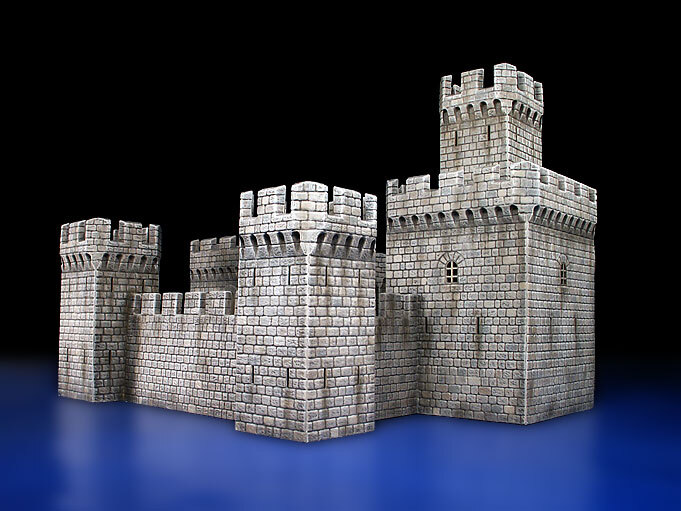 Medieval Castle -- Plastic Model Building Kit -- 1/72 Scale -- #72005 ...
