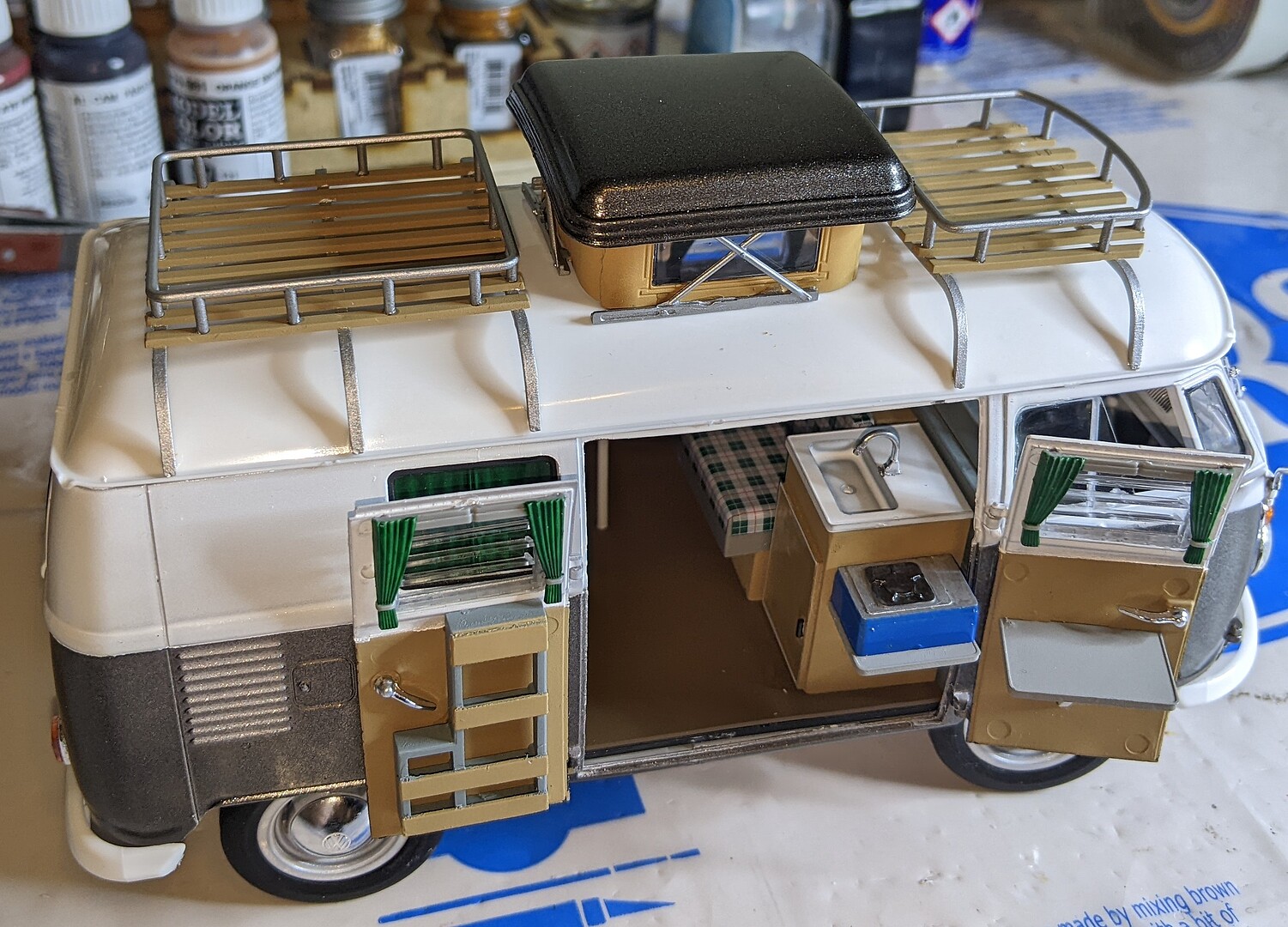 VW T1 Van Camper -- Plastic Model Vehicle Kit -- 1/24 Scale -- #7674 ...