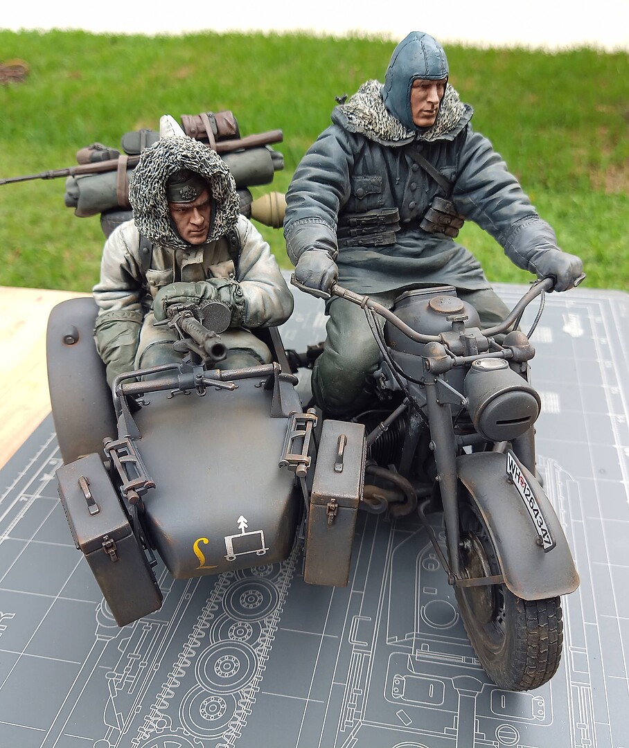 Zundapp KS750 Motorcycle w/Sidecar -- Plastic Model Military Vehicle ...