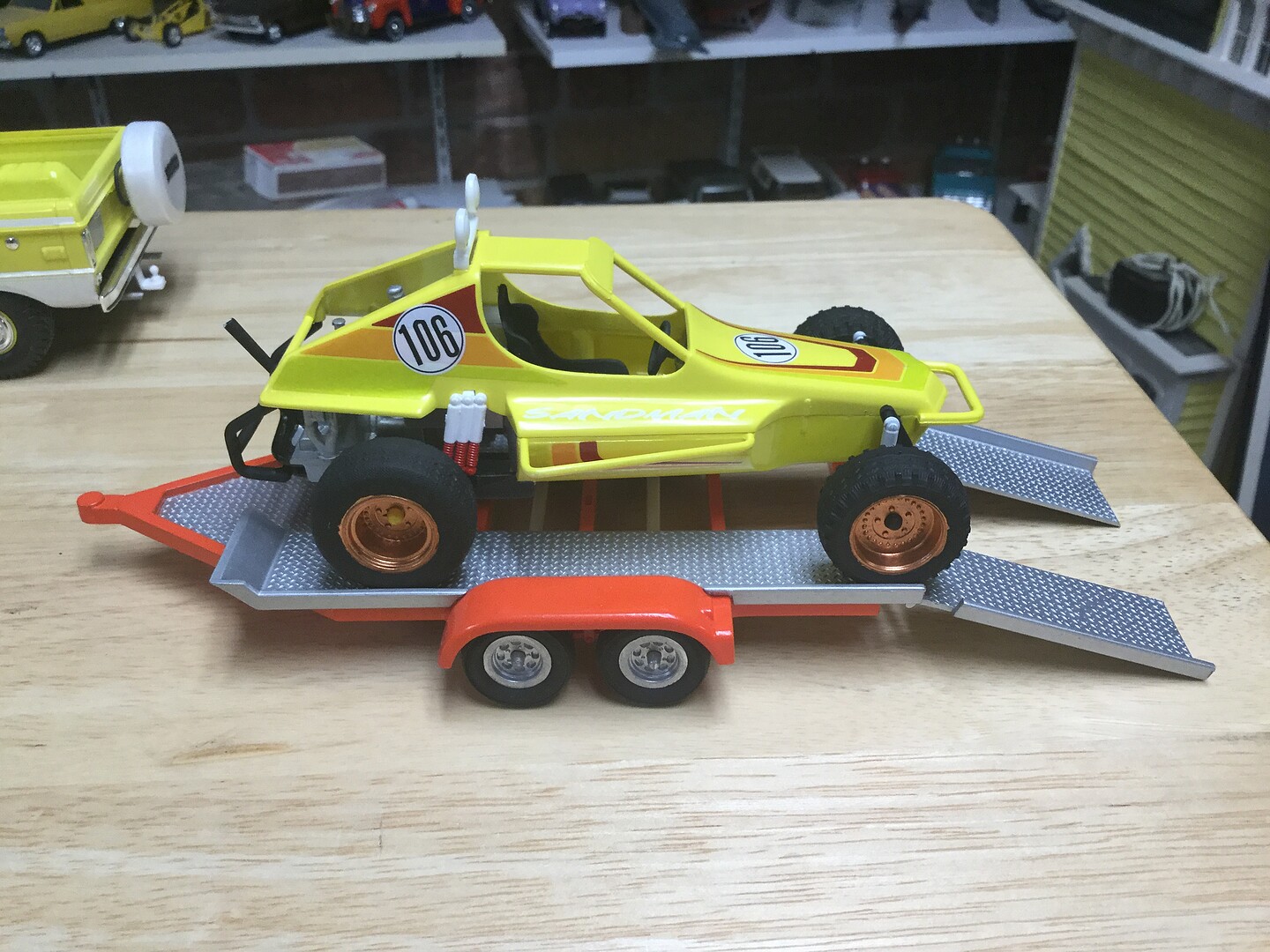 Bronco Half Cab Sandman II w/Dune Buggy and Trailer -- 1/25 Scale ...