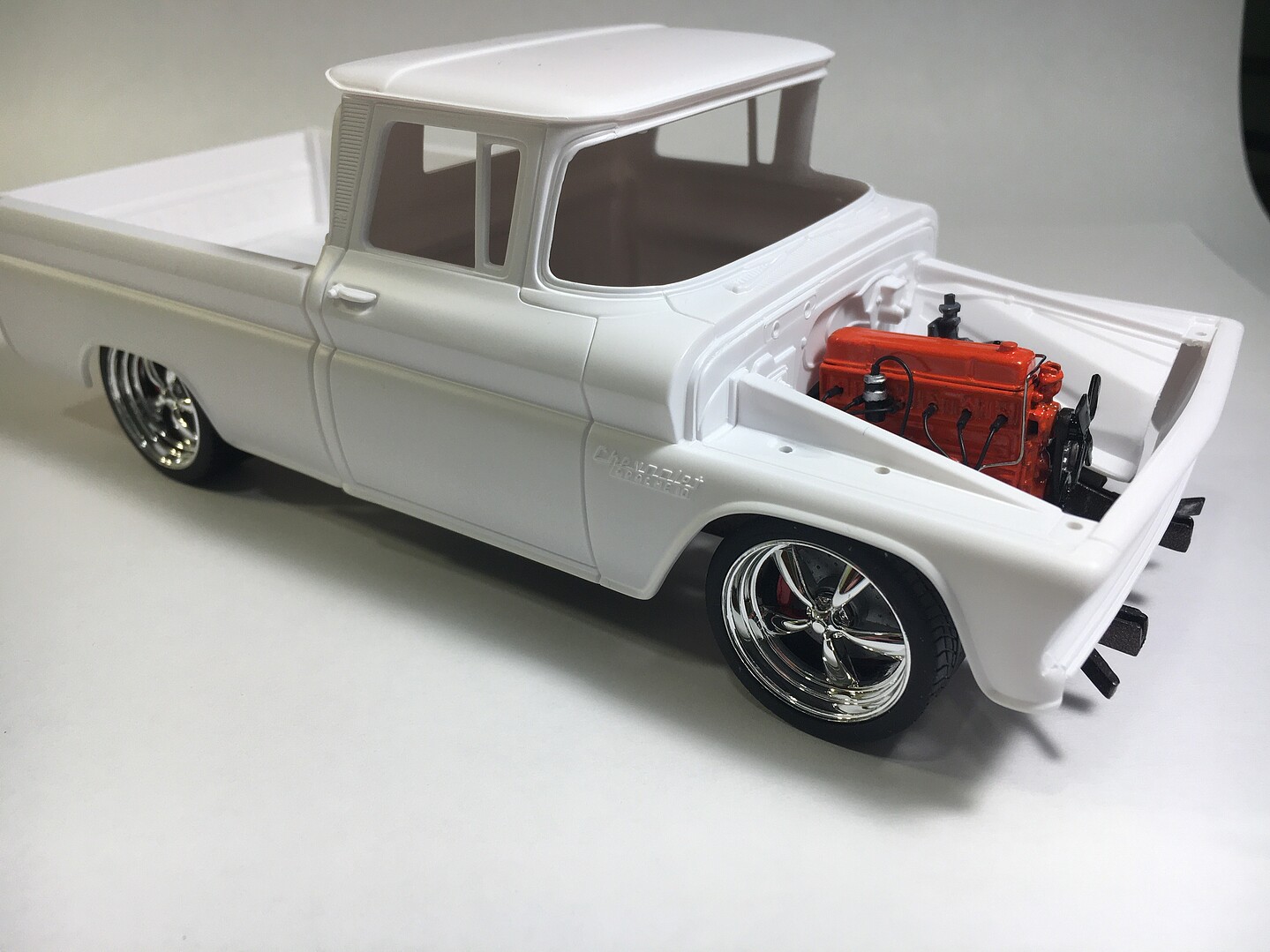 1960 Chevy Custom Fleetside Pickup with Go Kart -- Plastic Model Truck ...
