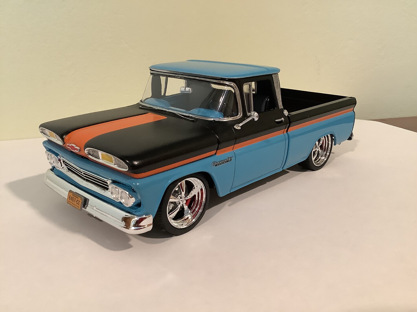 1960 Chevy Custom Fleetside Pickup with Go Kart -- Plastic Model Truck ...