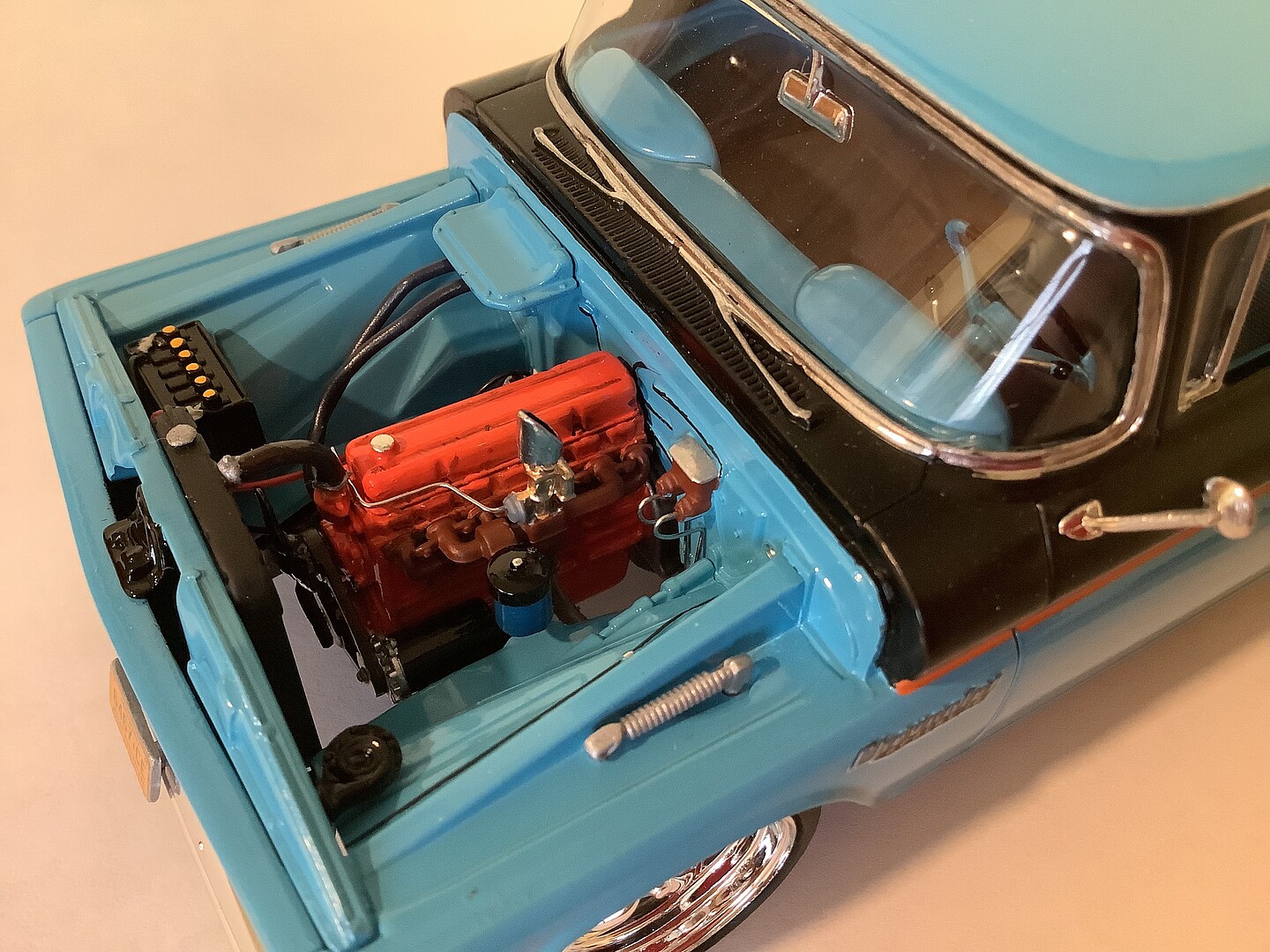 1960 Chevy Custom Fleetside Pickup with Go Kart -- Plastic Model Truck ...