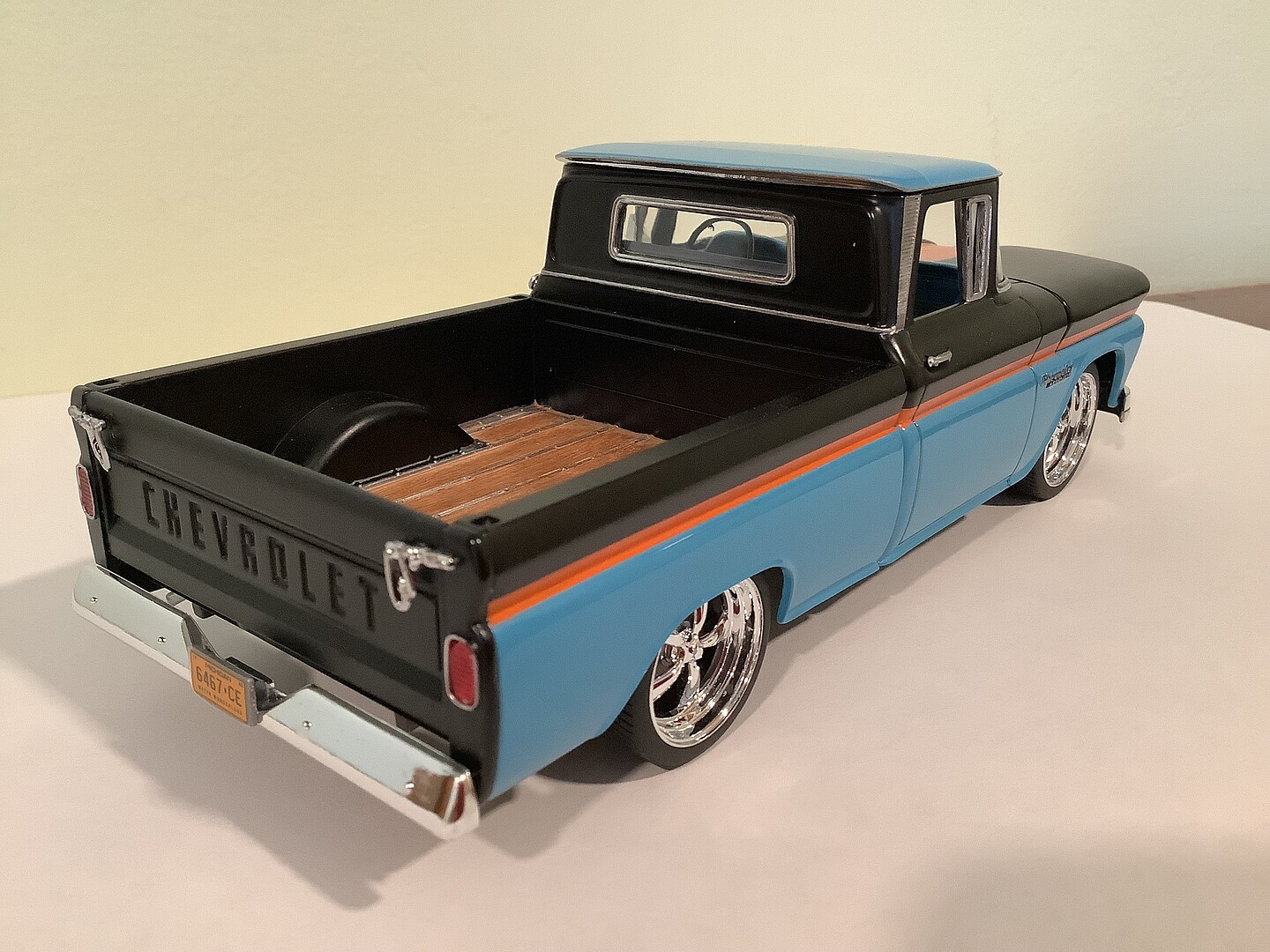 1960 Chevy Custom Fleetside Pickup with Go Kart -- Plastic Model Truck ...