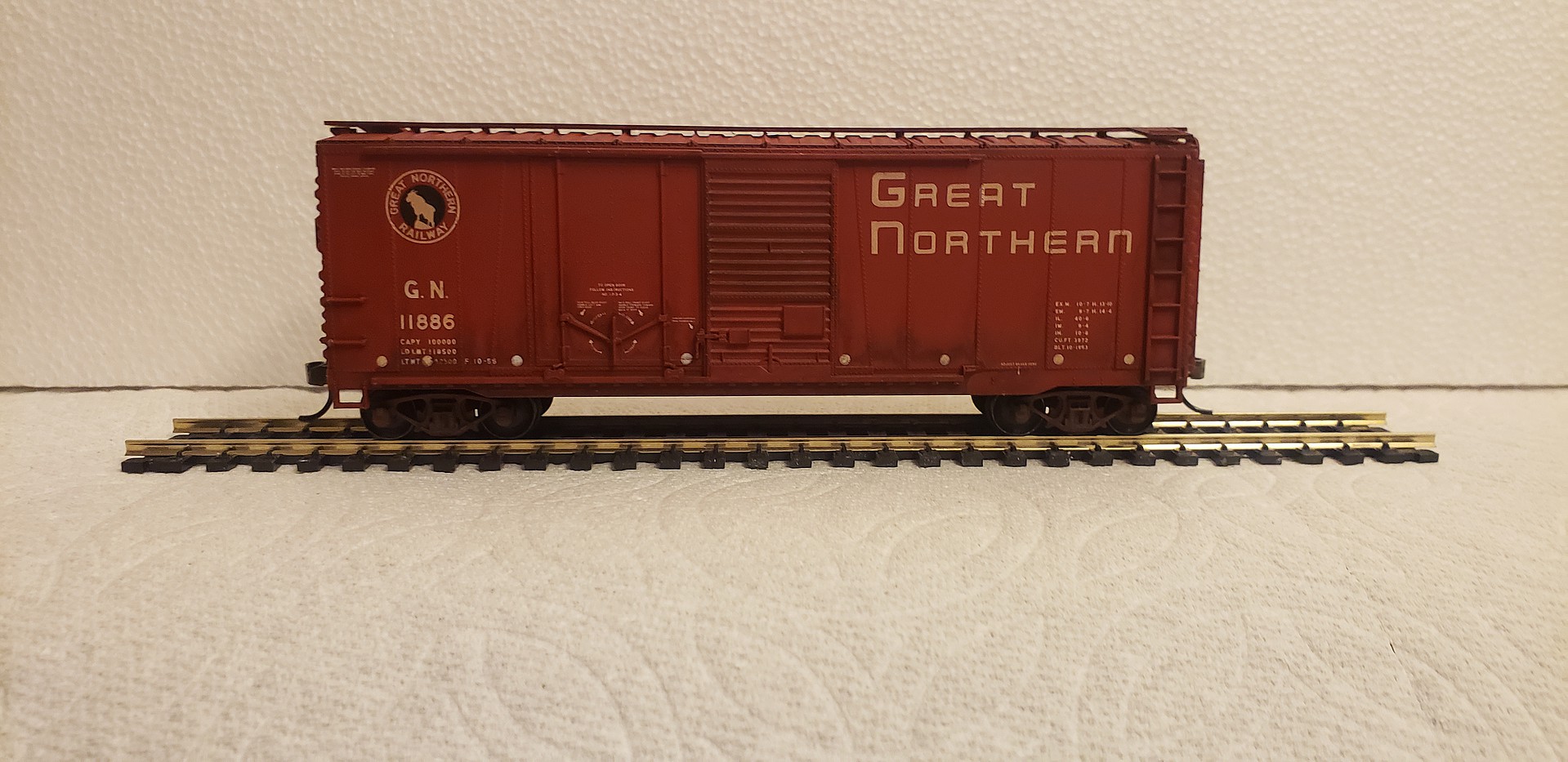 40' Steel Boxcar Great Northern -- HO Scale Model Train Freight Car ...