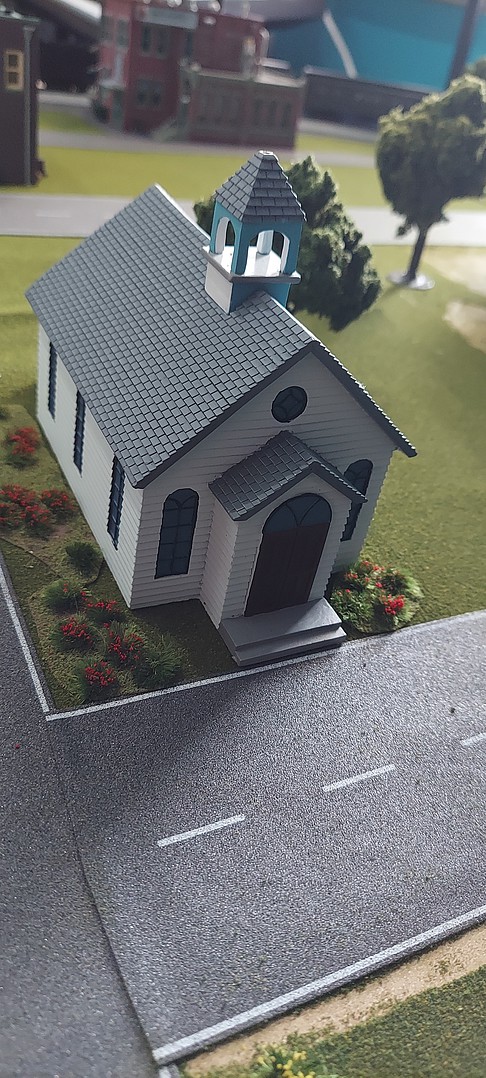 1st Street Church Assembled Perma-Scene -- HO Scale Model Railroad ...