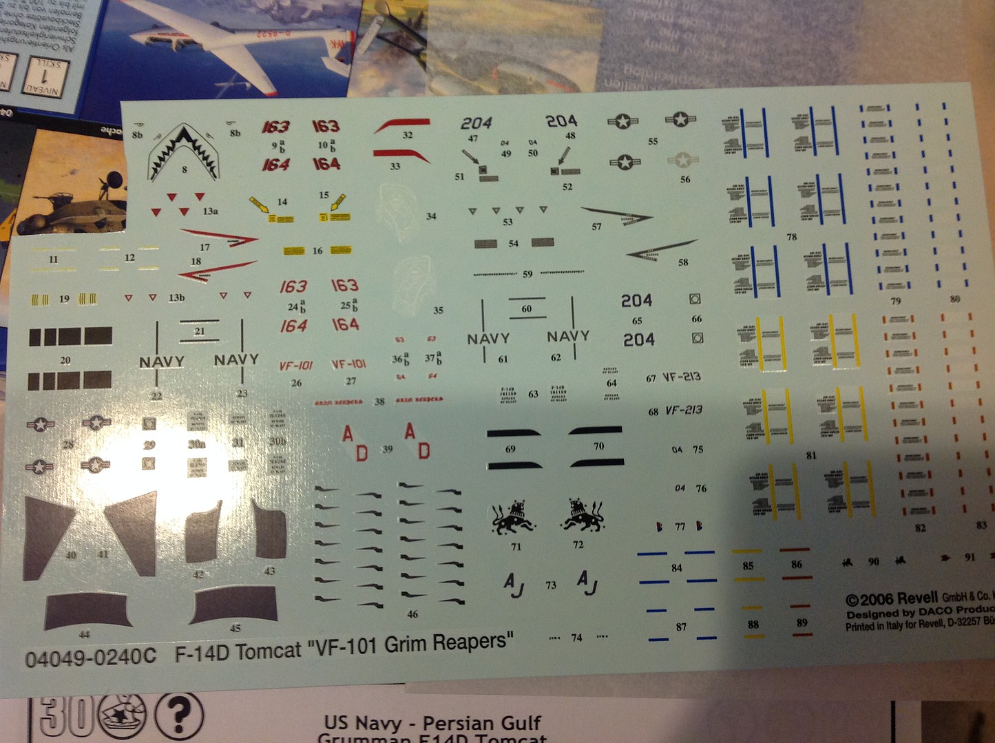 F14D Grim Reapers USN Super Tomcat -- Plastic Model Airplane Kit -- 1/ ...