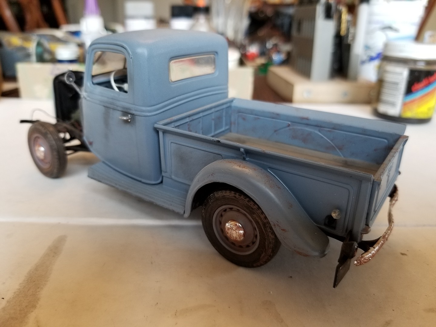1937 Ford Pickup Truck w/Surfboard (2 in 1) -- Plastic Model Pickup ...