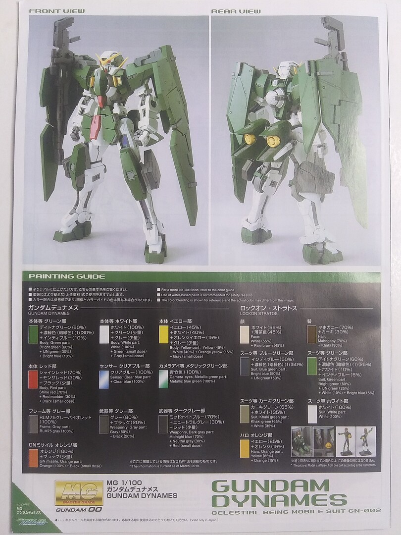 MG Gundam - Gundam Dynames -- Snap Together Plastic Model Figure Kit ...