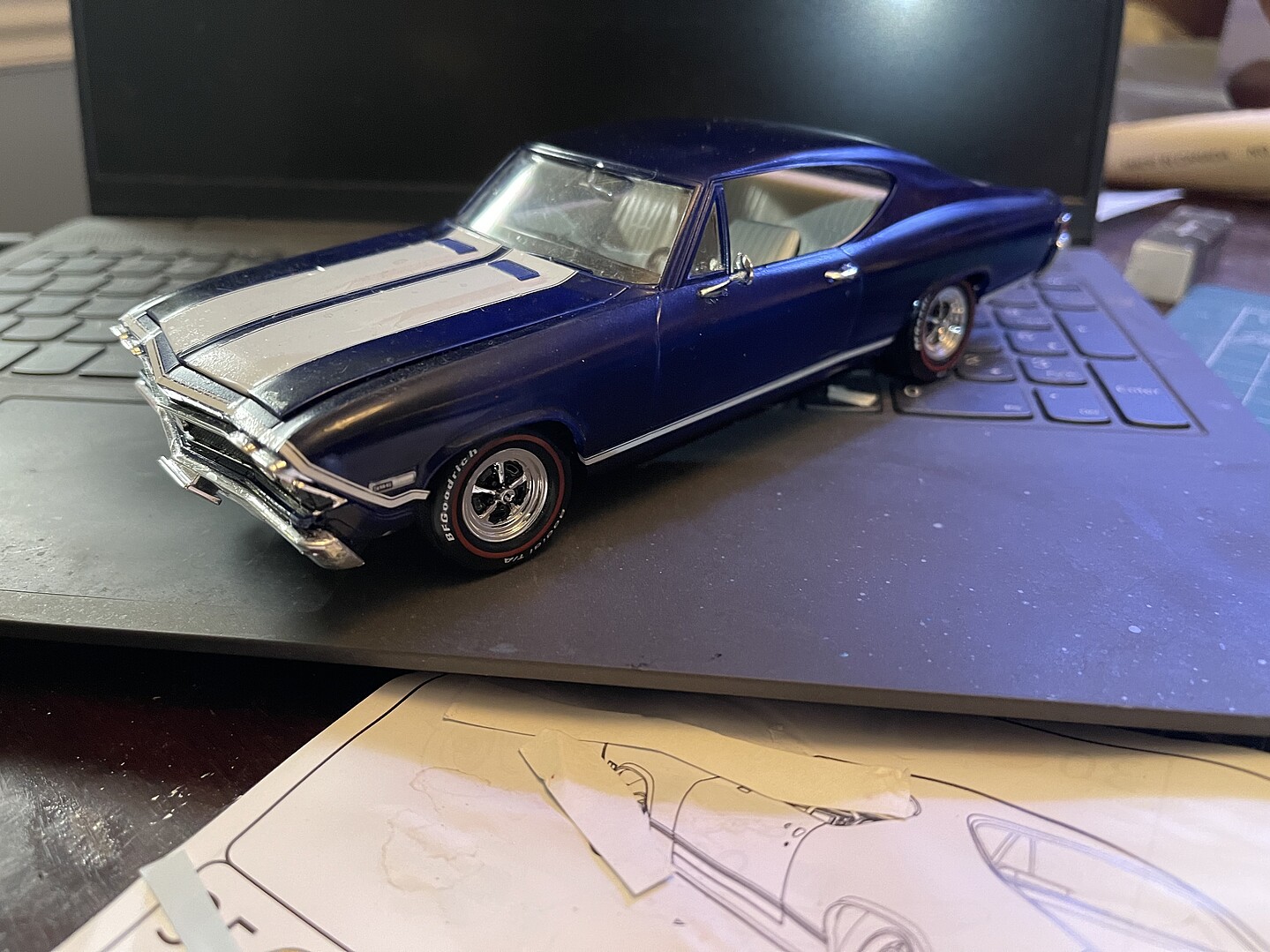 1968 Chevy Chevelle SS 396 Car -- Plastic Model Car Kit -- 1/25 Scale ...