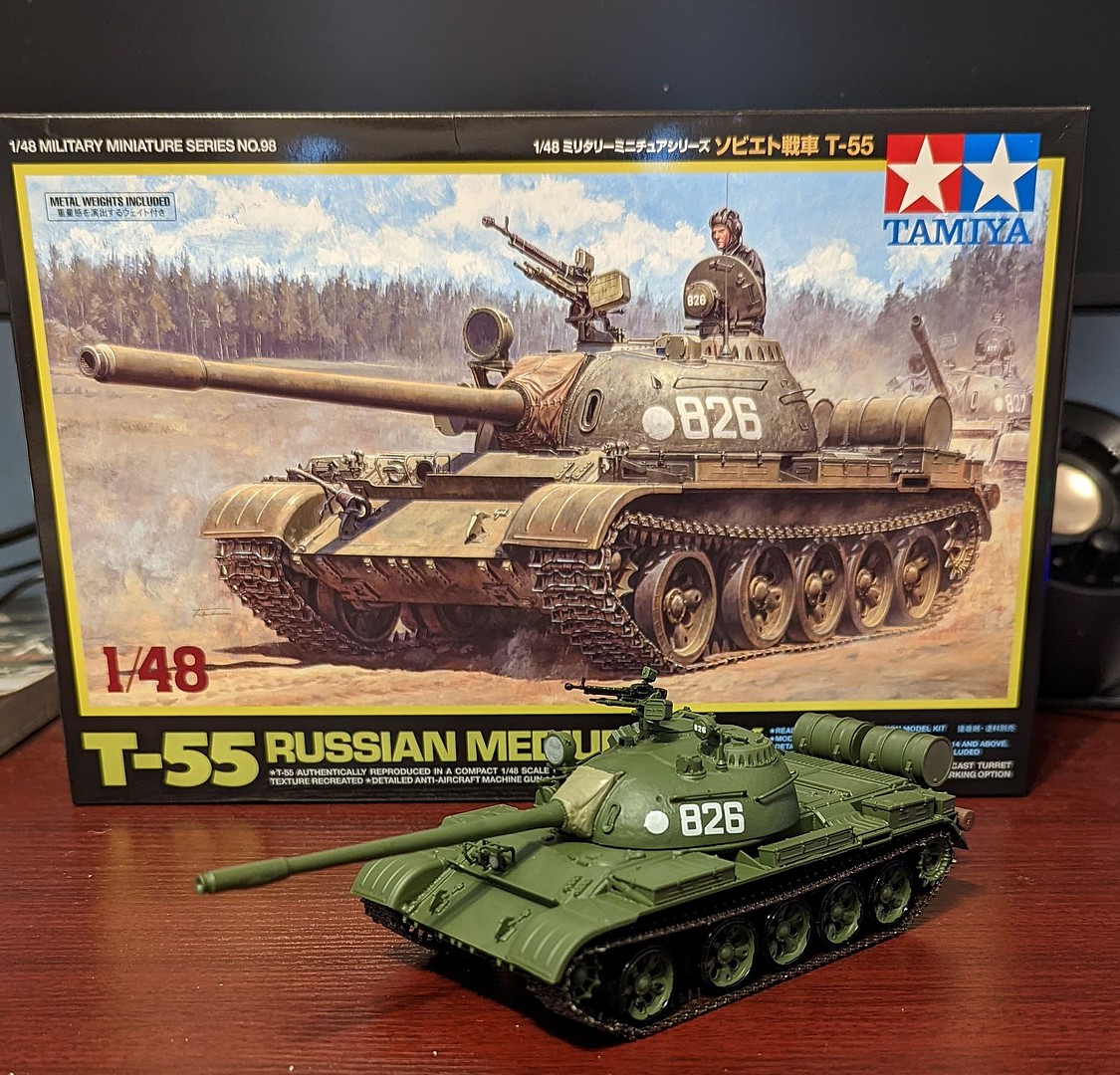 Russian T55 Medium Tank -- Plastic Model Military Vehicle Kit -- 1/48 ...