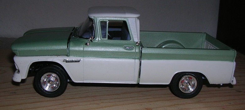 1960 Chevy Custom Fleetside Pickup with Go Kart -- Plastic Model Truck ...