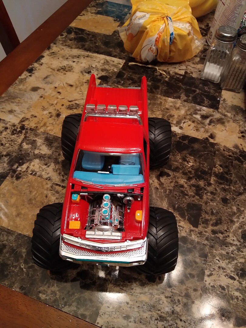 USA-1 Chevy Silverado Monster Truck -- Plastic Model Truck Vehicle Kit ...