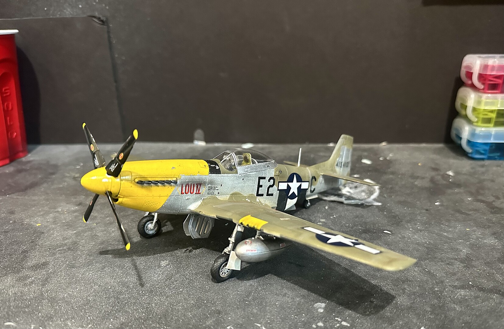 US NA P-51D Mustang w/4x4 Vehicle -- Plastic Model Airplane Kit -- 1/48 ...