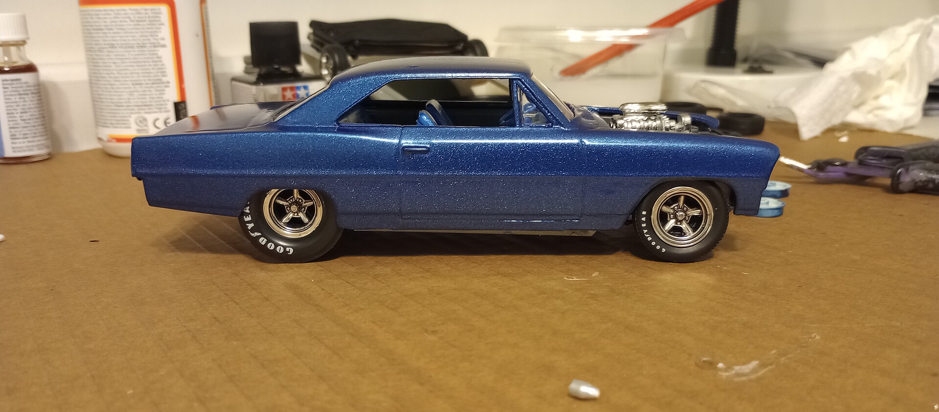 1966 Chevy Nova Pro Street -- Plastic Model Car Kit -- 1/25 Scale ...